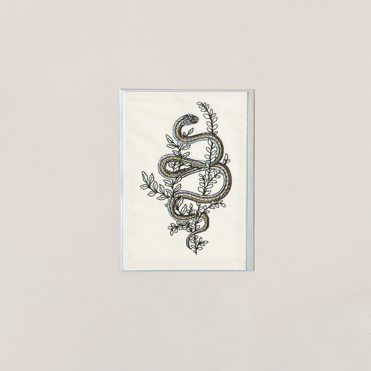 Garter Snake Embroidered Note Card – Holliday