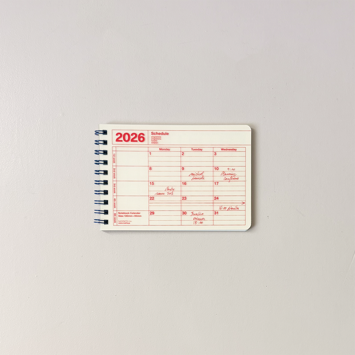 2026 Notebook Calendar Ivory – Holliday