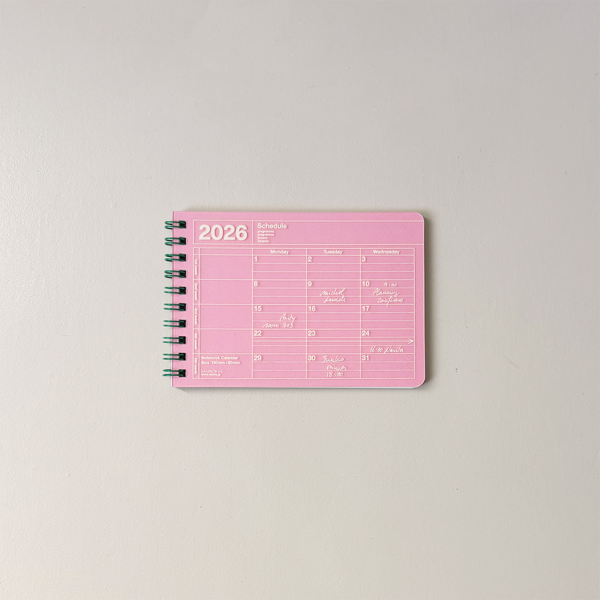 2026 Notebook Calendar Pink – Holliday