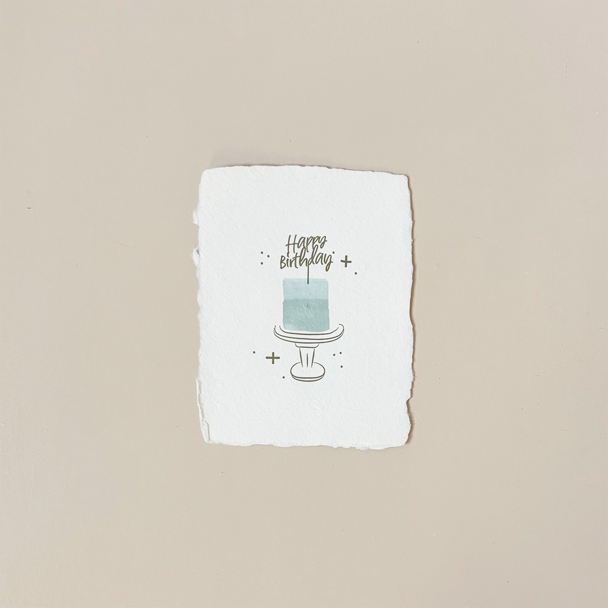 Happy Birthday Cake Topper Flat Note Card – Holliday